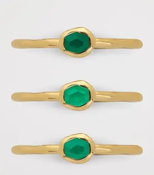 Monica Vinader Gold Vermeil And Onyx Odyssey Stacking Ring