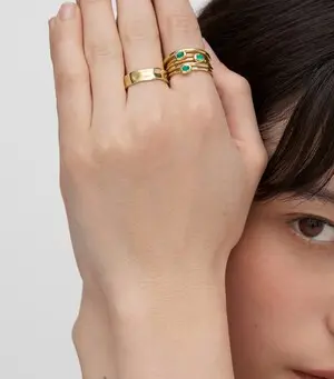 Monica Vinader Gold Vermeil And Onyx Odyssey Stacking Ring
