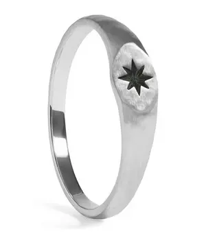 Monica Vinader Sterling Guiding Star Signet Ring
