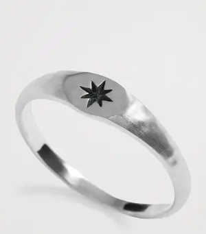 Monica Vinader Sterling Guiding Star Signet Ring