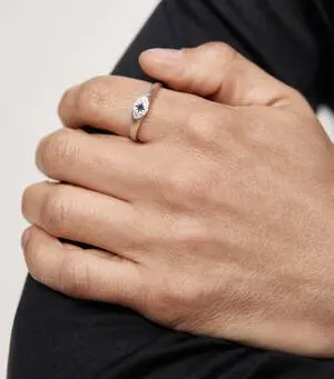 Monica Vinader Sterling Guiding Star Signet Ring
