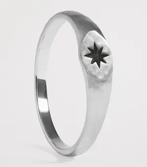 Monica Vinader Sterling Guiding Star Signet Ring