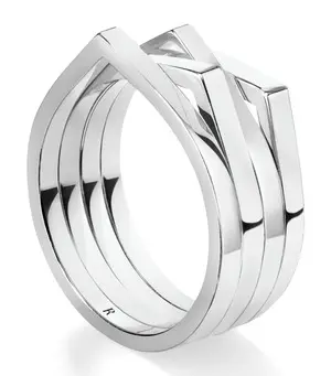 REPOSSI White Gold Antifer 4-band Ring - Silver
