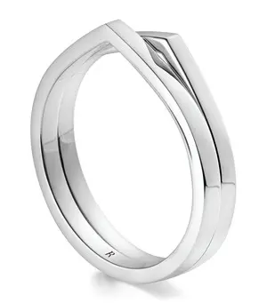 REPOSSI White Gold Antifer 2-band Ring - Silver