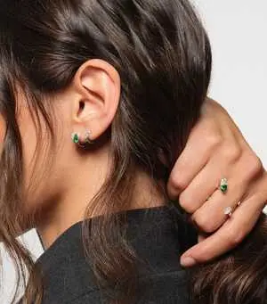 REPOSSI White Gold, Diamond And Emerald Toi Et Moi Ring