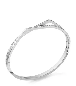 REPOSSI White Gold And Diamond Antifer Bangle - Silver