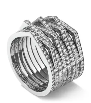 REPOSSI White Gold And Diamond Antifer Ring - Silver