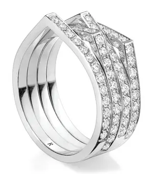 REPOSSI White Gold And Diamond Antifer Ring - Silver