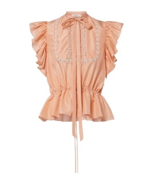 Chloé Ruffled Lace-trimmed Silk Top - No