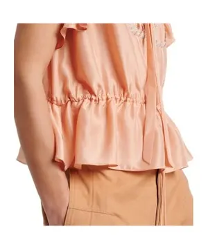 Chloé Ruffled Lace-trimmed Silk Top