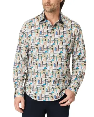 Robert Graham Gainsborough Long Sleeve Cotton Stretch Shirt - Multi