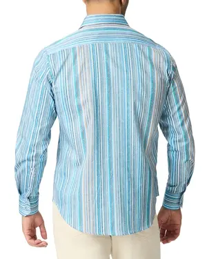 Robert Graham Rehan Long Sleeve Cotton Stretch Shirt - Multi