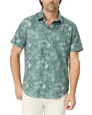 Robert Graham The Vault Short Sleeve Cotton Stretch Shirt - Emerald