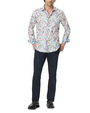 Robert Graham Shadbush Long Sleeve Cotton Stretch Shirt - Multi