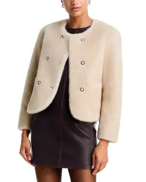 Aqua Faux Shearling Jacket Exclusive