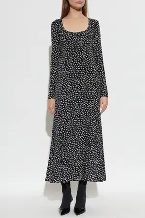 Dolce & Gabbana Silk Mid-length Dress With Long Sleeves