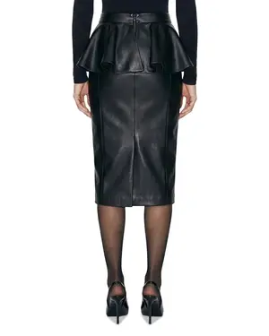 Ronny Kobo Junie Faux Leather Peplum Skirt