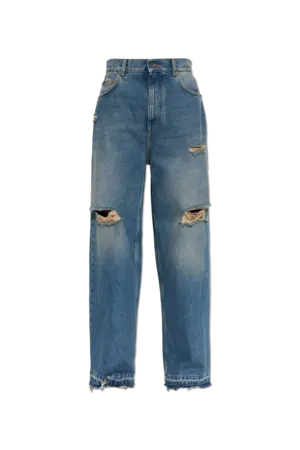 Dolce & Gabbana Distressed Boyfriend Jeans In Vintage Finish By - Blue