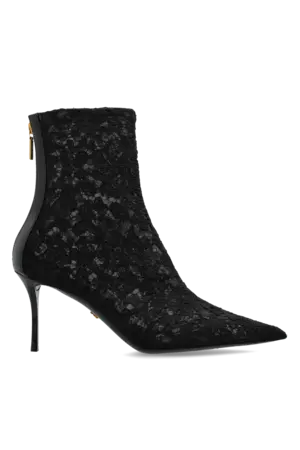 Dolce & Gabbana Lace Stiletto Ankle Boots - Black