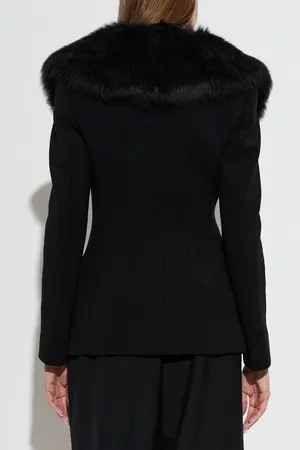 Dolce & Gabbana Wool Blazer With Fur Collar