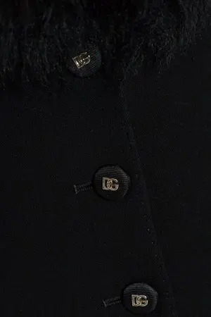 Dolce & Gabbana Wool Blazer With Fur Collar