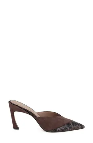 Bcbgmaxazria Ginna Snakeskin Embossed Mule - Chocolate Multi