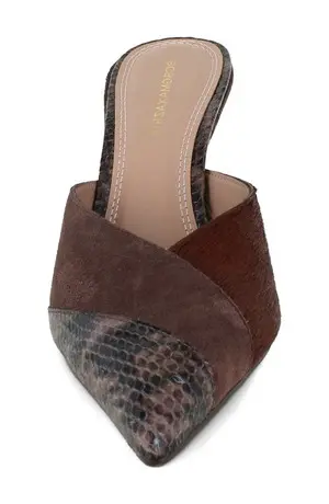 Bcbgmaxazria Ginna Snakeskin Embossed Mule - Chocolate Multi