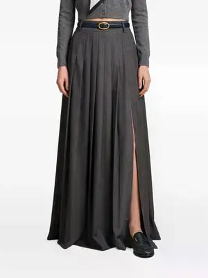 SUTTON NEW YORK Pleated Side-slit Maxi Skirt