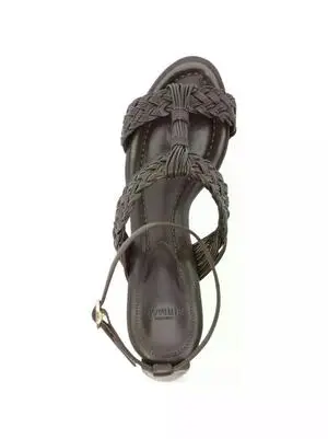 ALEXANDRE BIRMAN Thalia 60 Braided Leather Sandals - Black