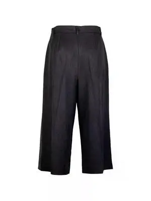 EMME Pleated Wide-leg Cropped Trousers