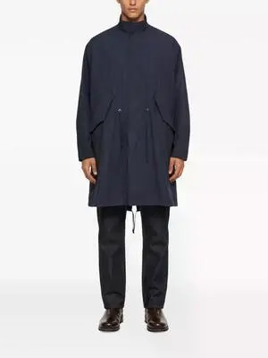 You Must Create Drawstring-waist Fishtail Coat - Blue