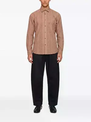 You Must Create Check-pattern Seersucker Shirt - Brown