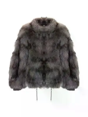 SWORD 6644 Oversized Faux-fur Coat