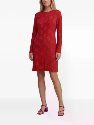 Valentino Garavani Floral-jacquard Long-sleeve Mini Dress