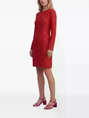 Valentino Garavani Floral-jacquard Long-sleeve Mini Dress