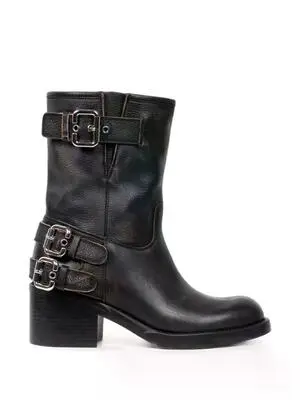 Chloé Dakota Buckle-detail Biker Boots - Black
