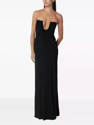 Christopher Esber Arced Palm Strapless Dress - Black