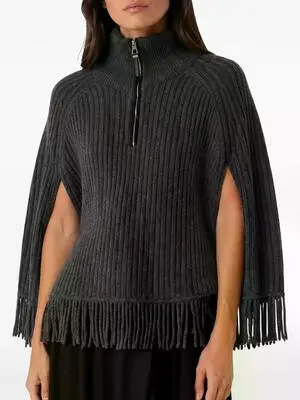 Simkhai Danni Fringe-trimmed Cape Sweater