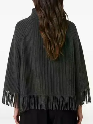 Simkhai Danni Fringe-trimmed Cape Sweater