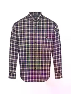 Comme Des Garçons Check-pattern Panelled Shirt - Blue