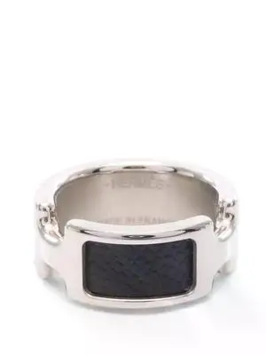 Hermès 2010s Olympe Pm Leather-detail Ring - Silver