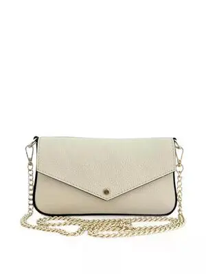 APATCHY LONDON Munro Pebbled Leather Clutch Bag - Neutrals