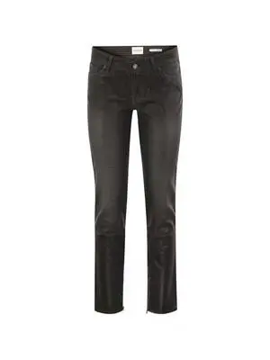 7 For All Mankind Y2k Skinny Houndstooth-pattern Zipped-hem Jeans - Black