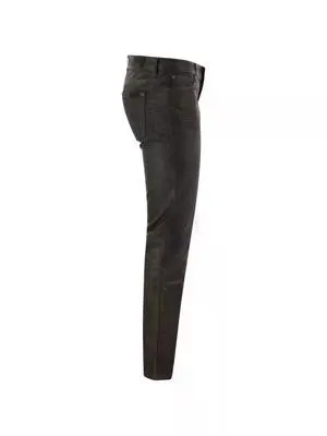 7 For All Mankind Y2k Skinny Houndstooth-pattern Zipped-hem Jeans