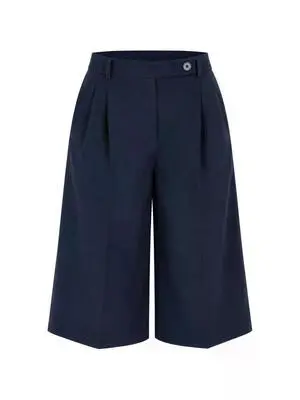 VICOLO Pleated Tailored Knee-length Shorts - Blue