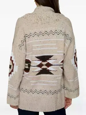 Autumn Cashmere Fringed Shawl-collar Jacket