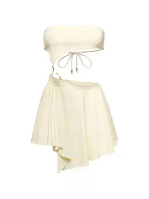 KOROBEYNIKOV Cut-out Hook-detail Mini Dress - Neutrals