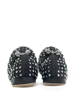 Rene Caovilla Galaxia Crystal-embellished Ballet Flats - Black