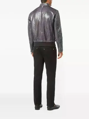 BILLIONAIRE Luxury Snakeskin-effect Leather Jacket