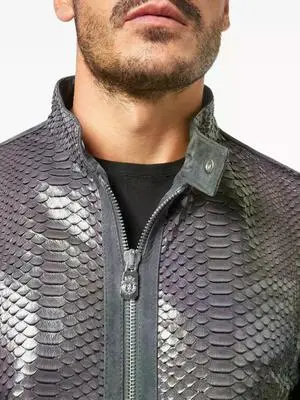 BILLIONAIRE Luxury Snakeskin-effect Leather Jacket